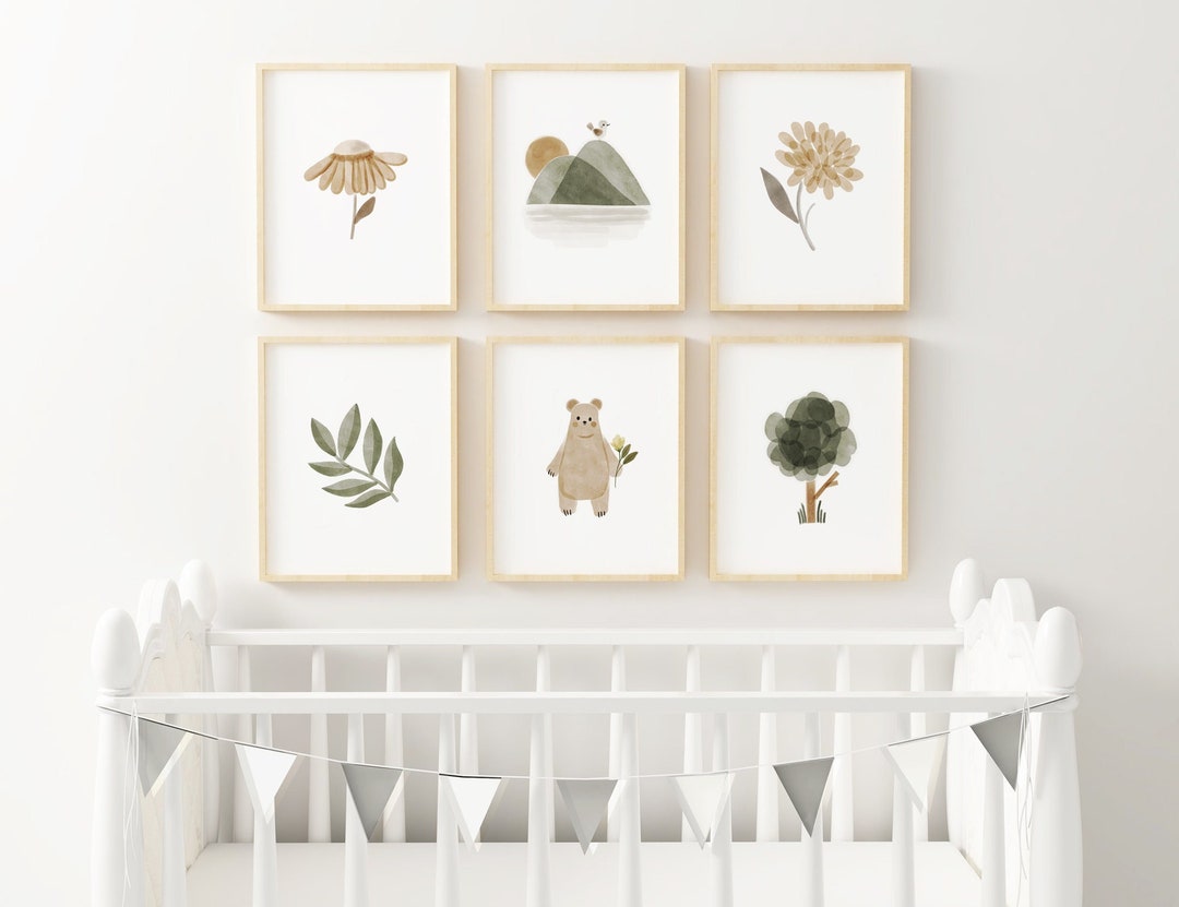 Boho Woodland Wall Art Print Set of 6 RINTED VERSION, Boho Woodland ...