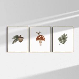 Boho Woodland Wall Art Set of 3 RINTED VERSION, Boho Woodland Wall Art ...