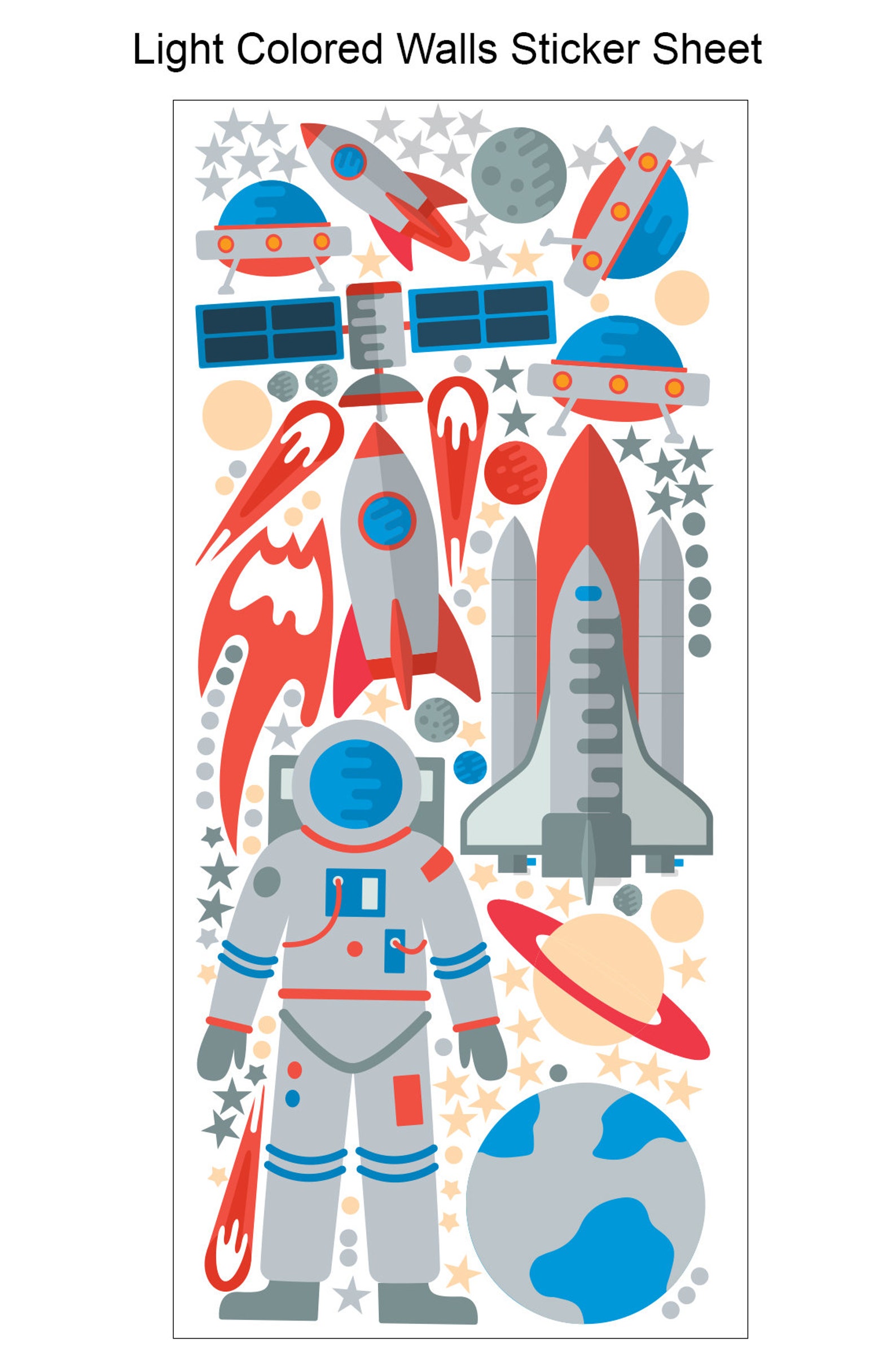 Outer Space Fabric Wall Stickers Rocket Ship Wall Decal - Etsy