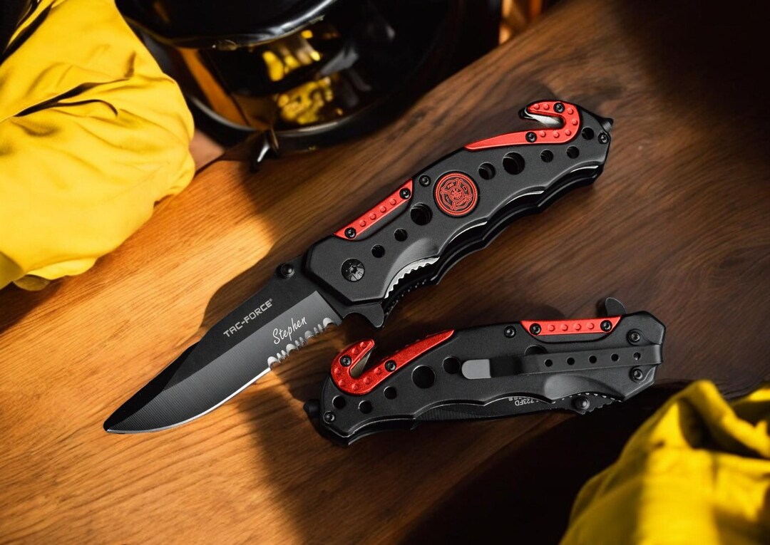 Personalized Firefighter Pocket Knife – Custom Engraved Fireman Knife ...