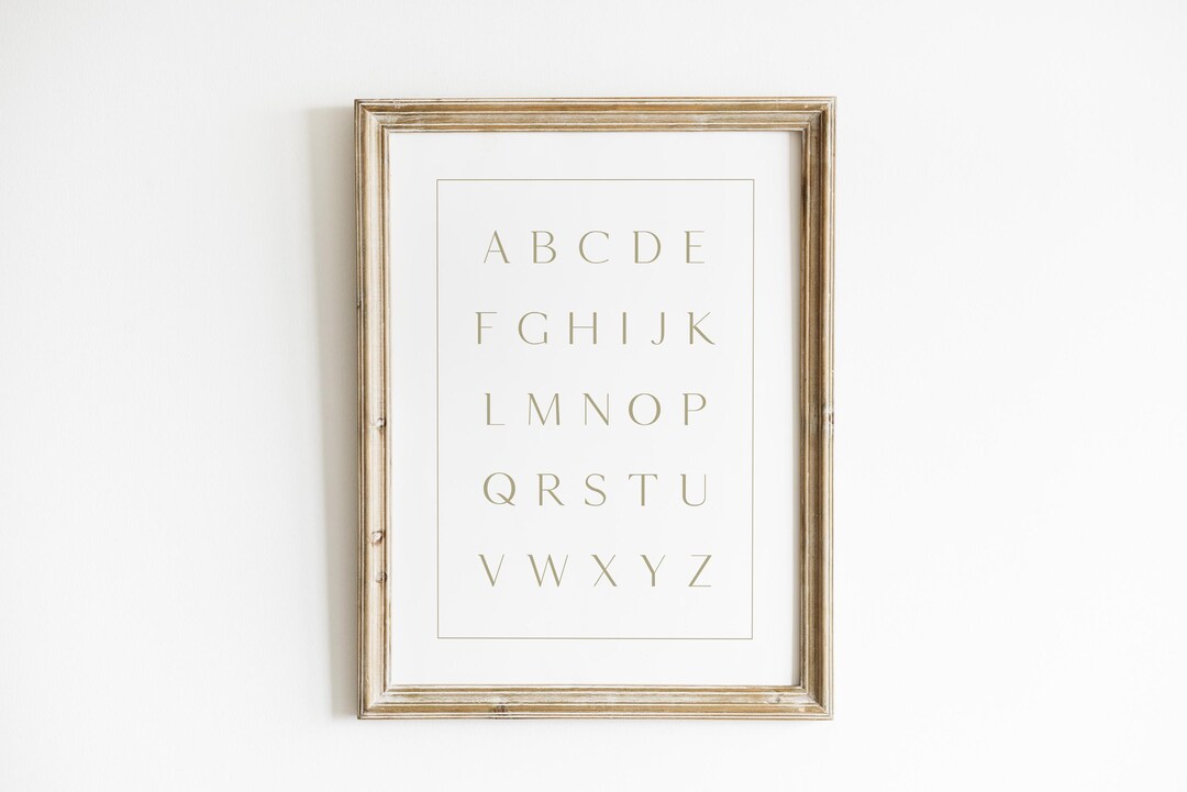 Vintage Sage Green Alphabet Nursery Educational Print Vintage Alphabet ...