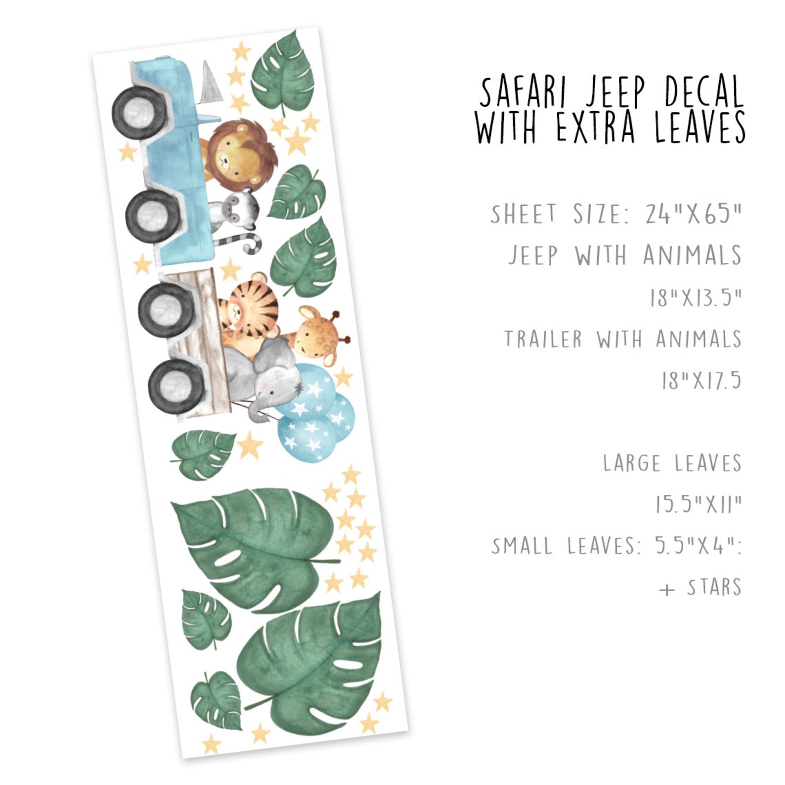 Safari Animals Wall Decal Nursery Decor. Safari Wall Decals - Etsy