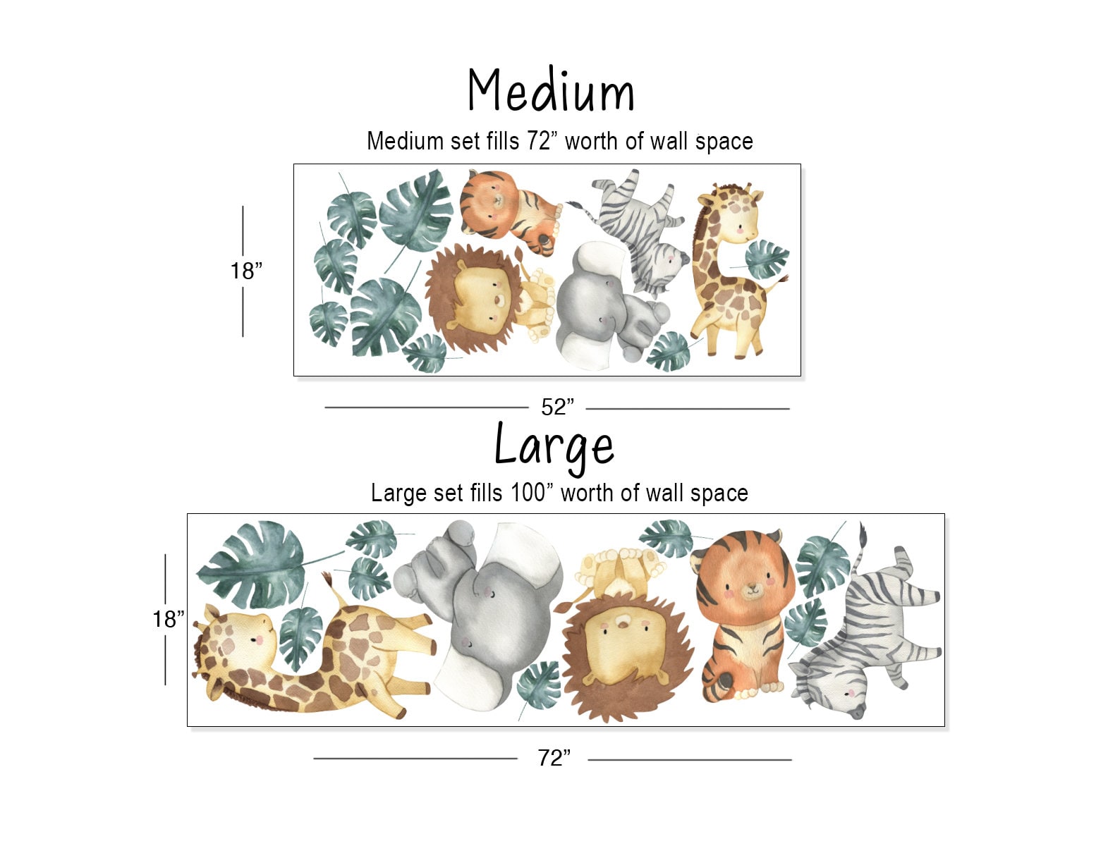 Safari Fabric Wall Decal SAFARI ANIMALS Nursery Wall Decal - Etsy