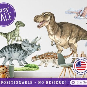 XL Dinosaur Fabric or Vinyl Wall Decal, Dino Wall Decal ...