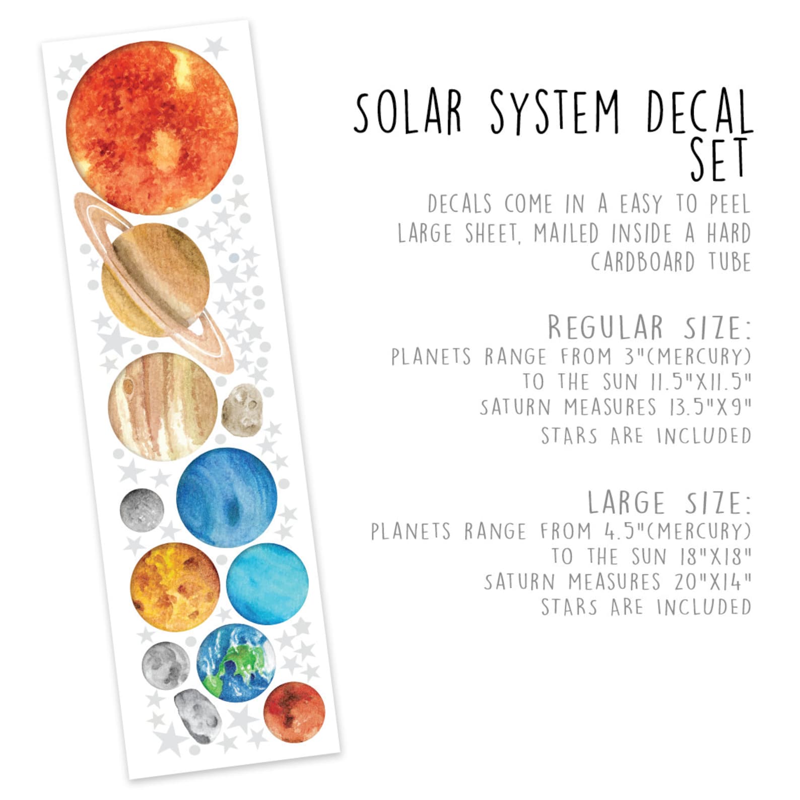 Solar System Wall Stickers With Extra Stars Fabric Wall - Etsy