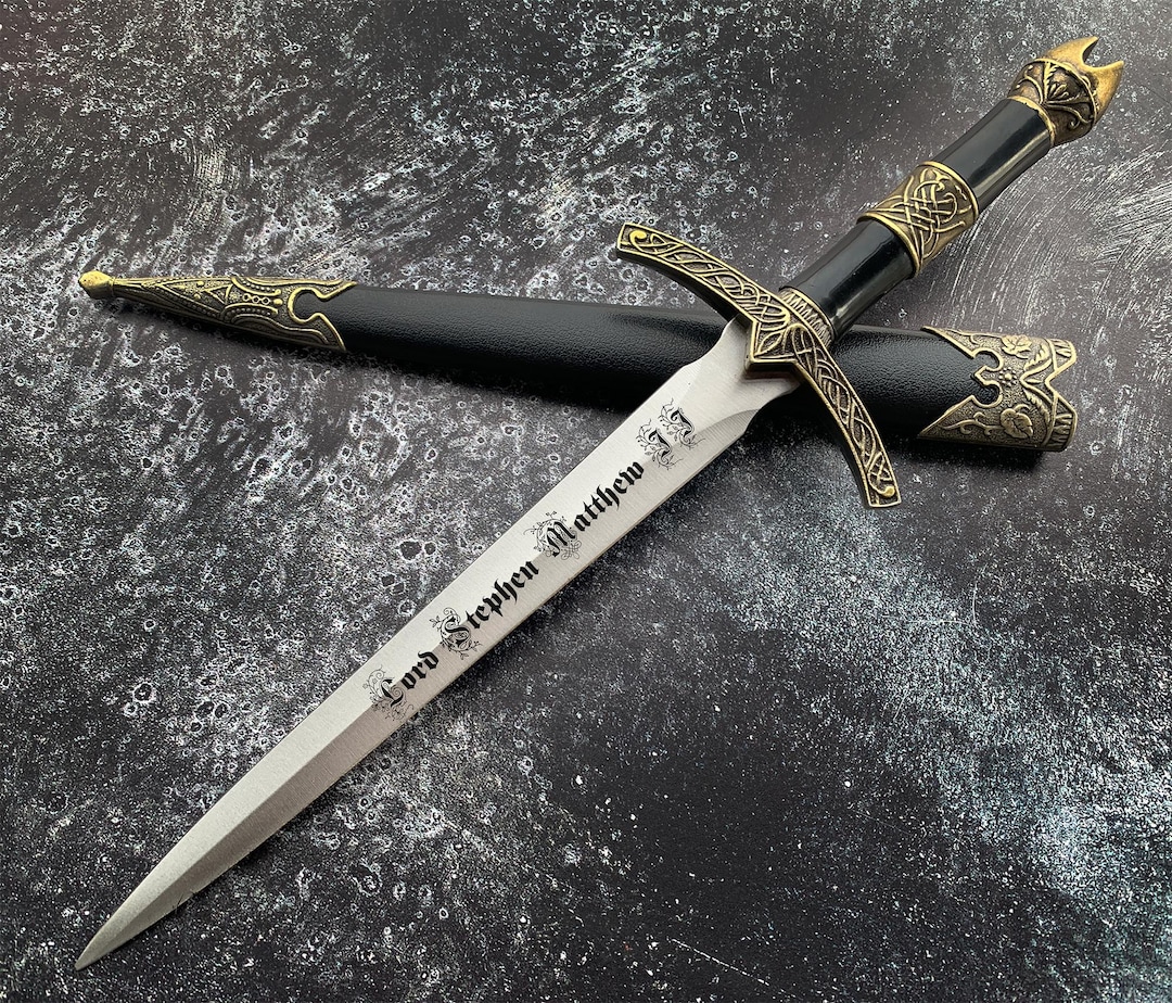 Personalized FANTASY SWORD 12" + Sheath Custom Dagger Custom Cosplay ...