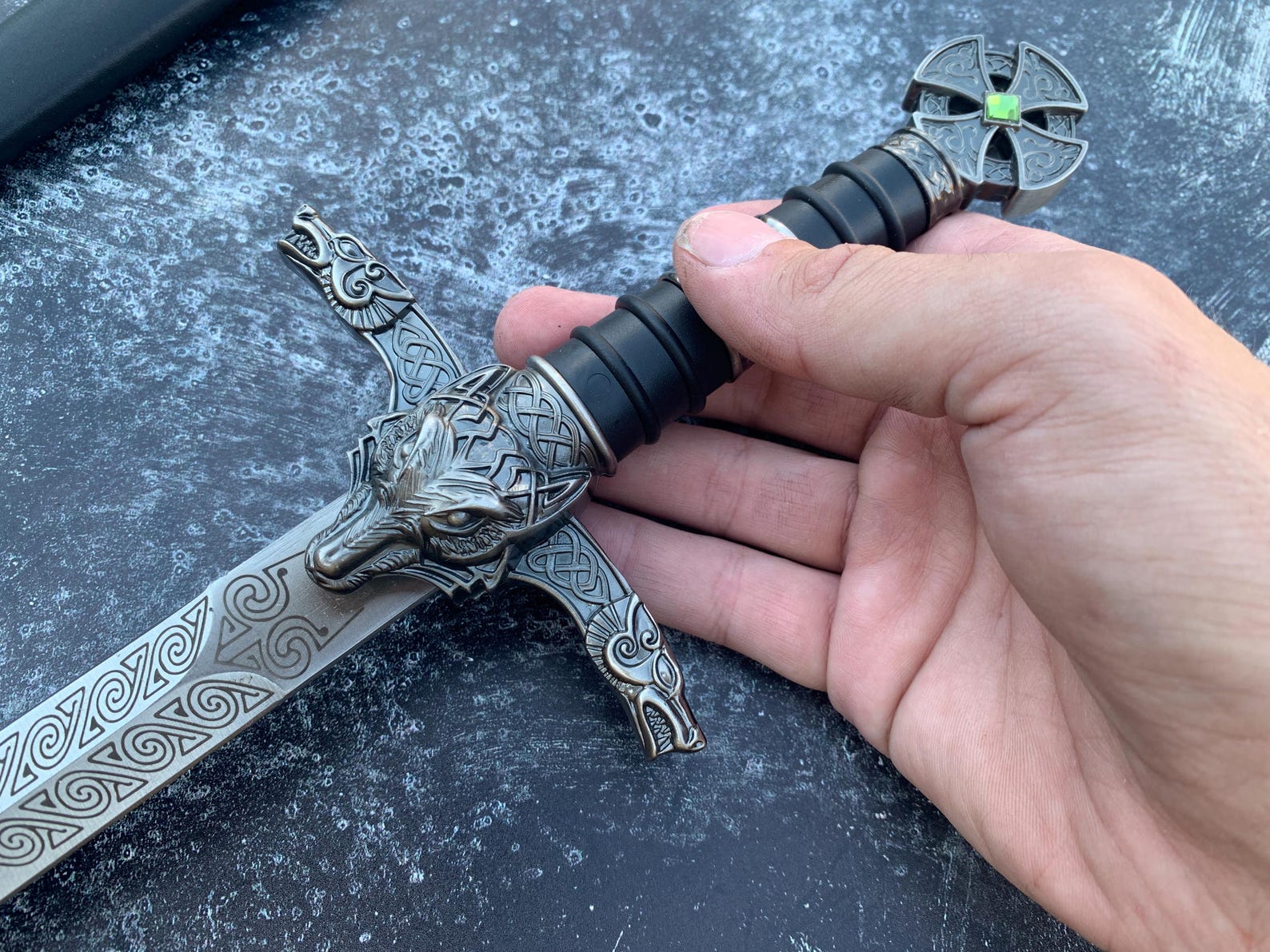 Personalized Medieval Wolf DAGGER 17" LEATHER Sheath Custom Dagger ...
