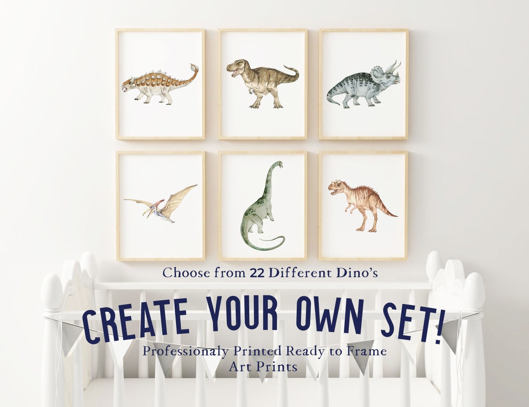 Set of 6 Dinosaur Wall Art. Choose From Over 20 Different Dinosaurs to ...