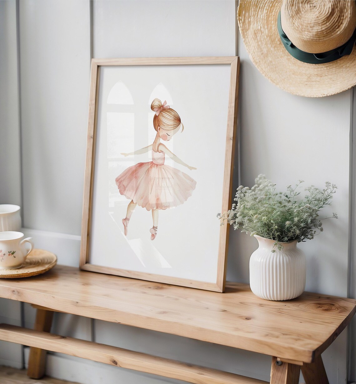 Watercolor Ballerina Nursery Decor Girls Room Wall Art Soft Pink ...