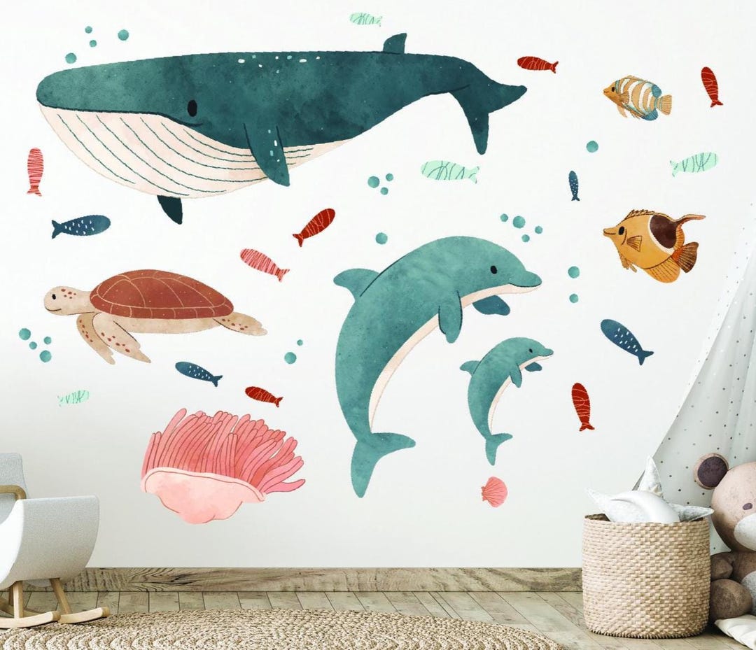 Ocean Animal Wall Decals Sea Life Wall Stickers Nursery Underwater ...