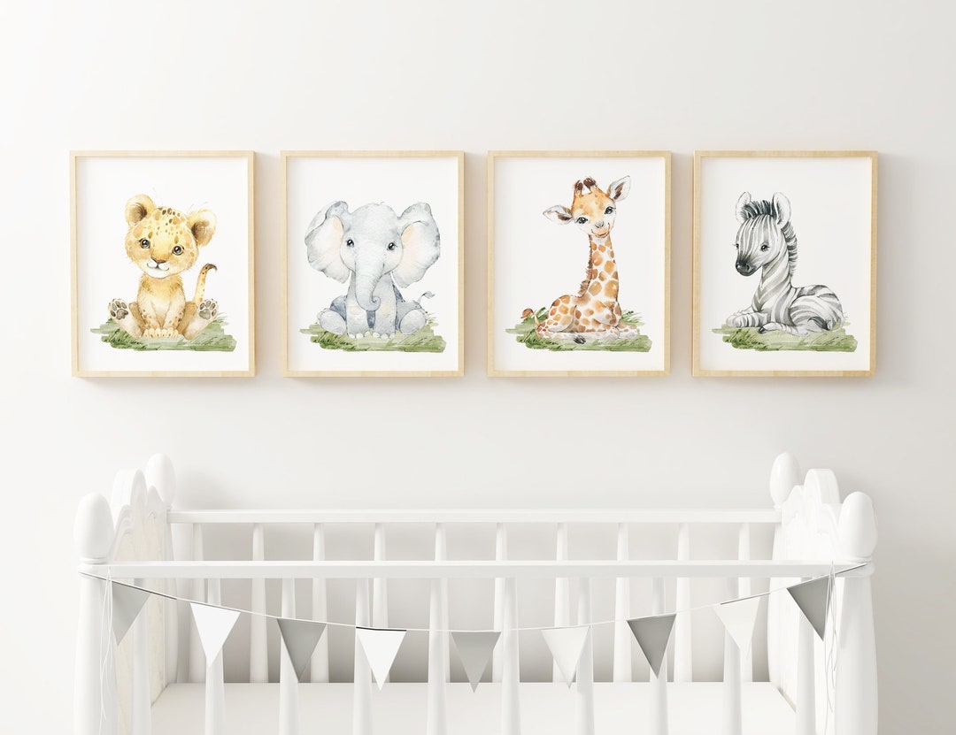 Safari PRINTED Art Prints. Watercolor Safari Artwork Safari Wall Art ...