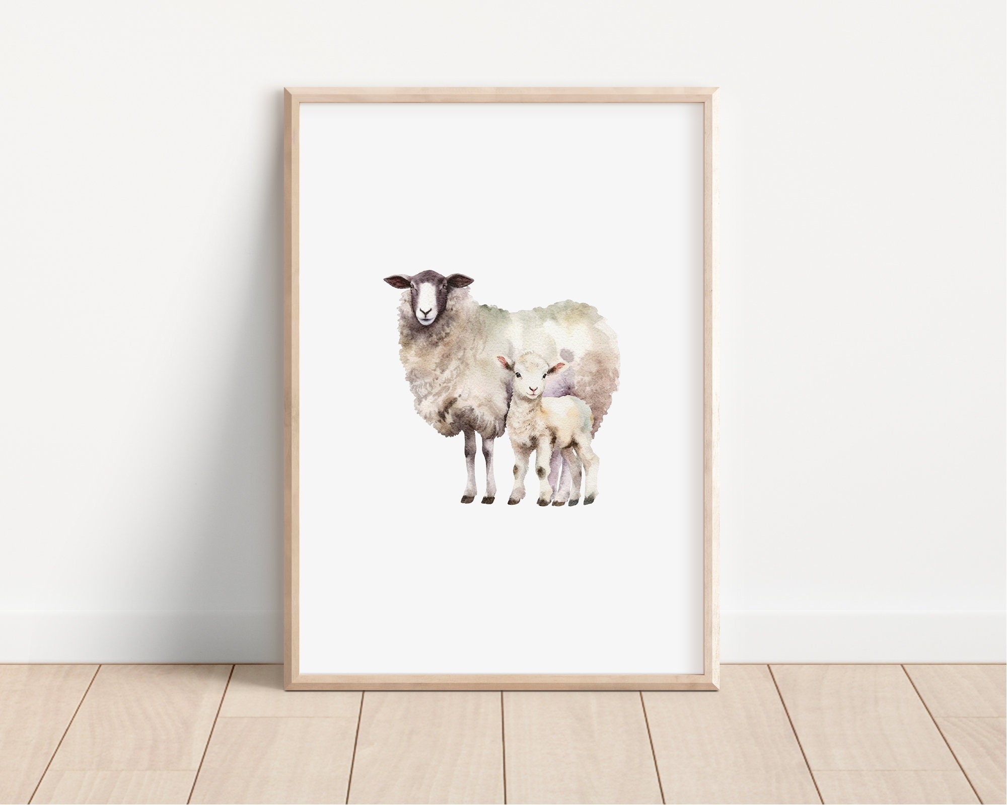 Farm Animal Mom and Baby PRINTED Art Prints. Farm Nursery Art Prints ...