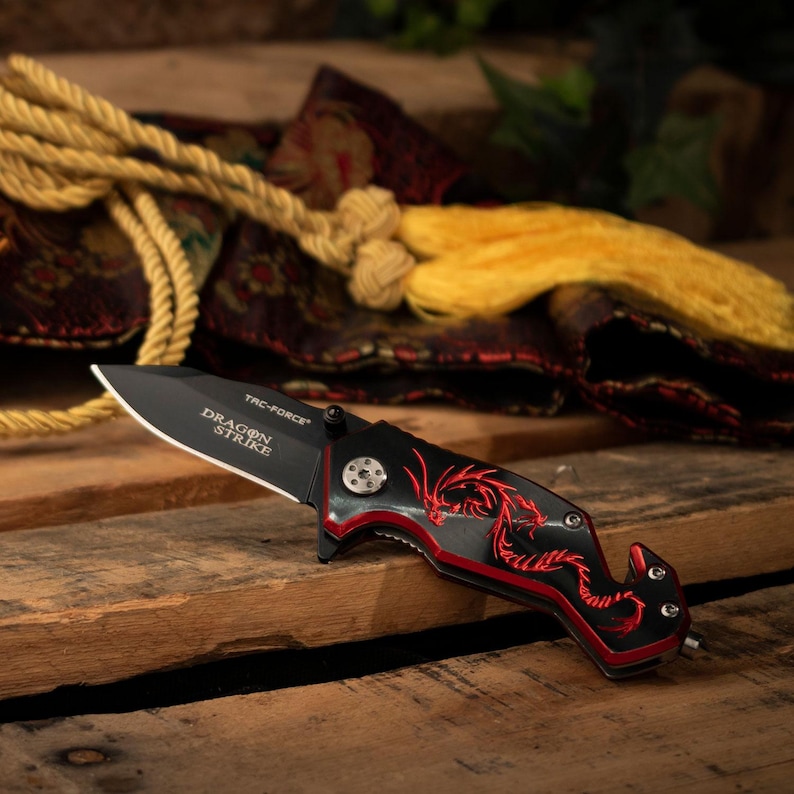 Personalized RED Dragon Pocket Knife Custom RED Dragon Engraved Pocket ...