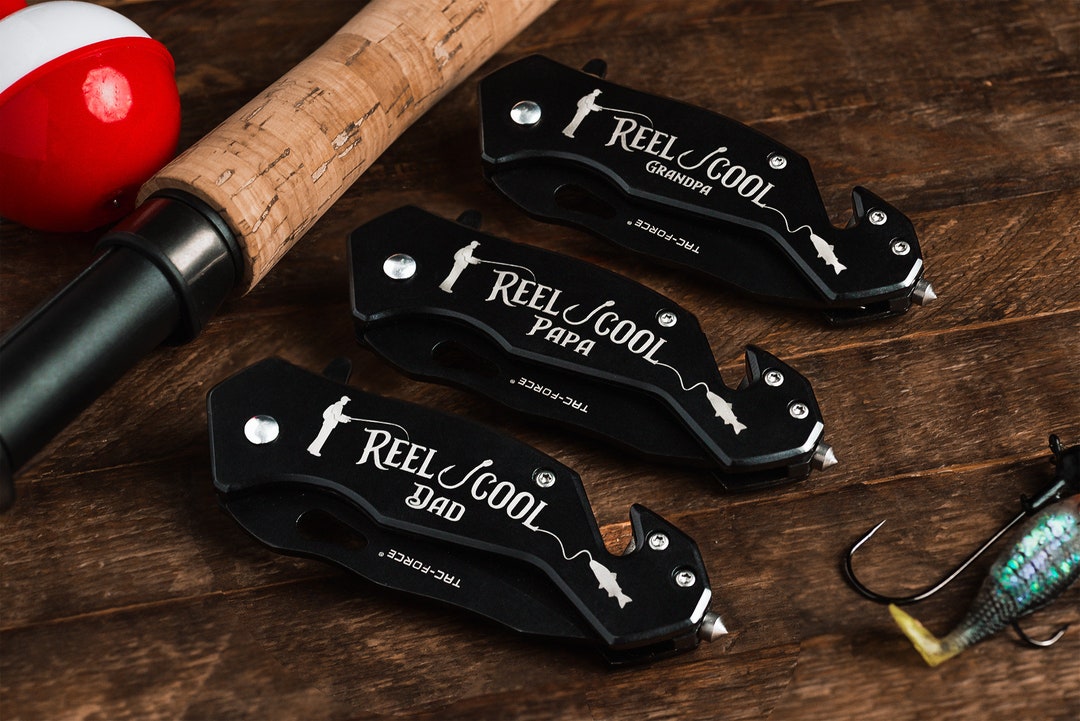 Fisherman Dad Papa Christmas Gift Personalized Engraved Reel Cool Papa ...