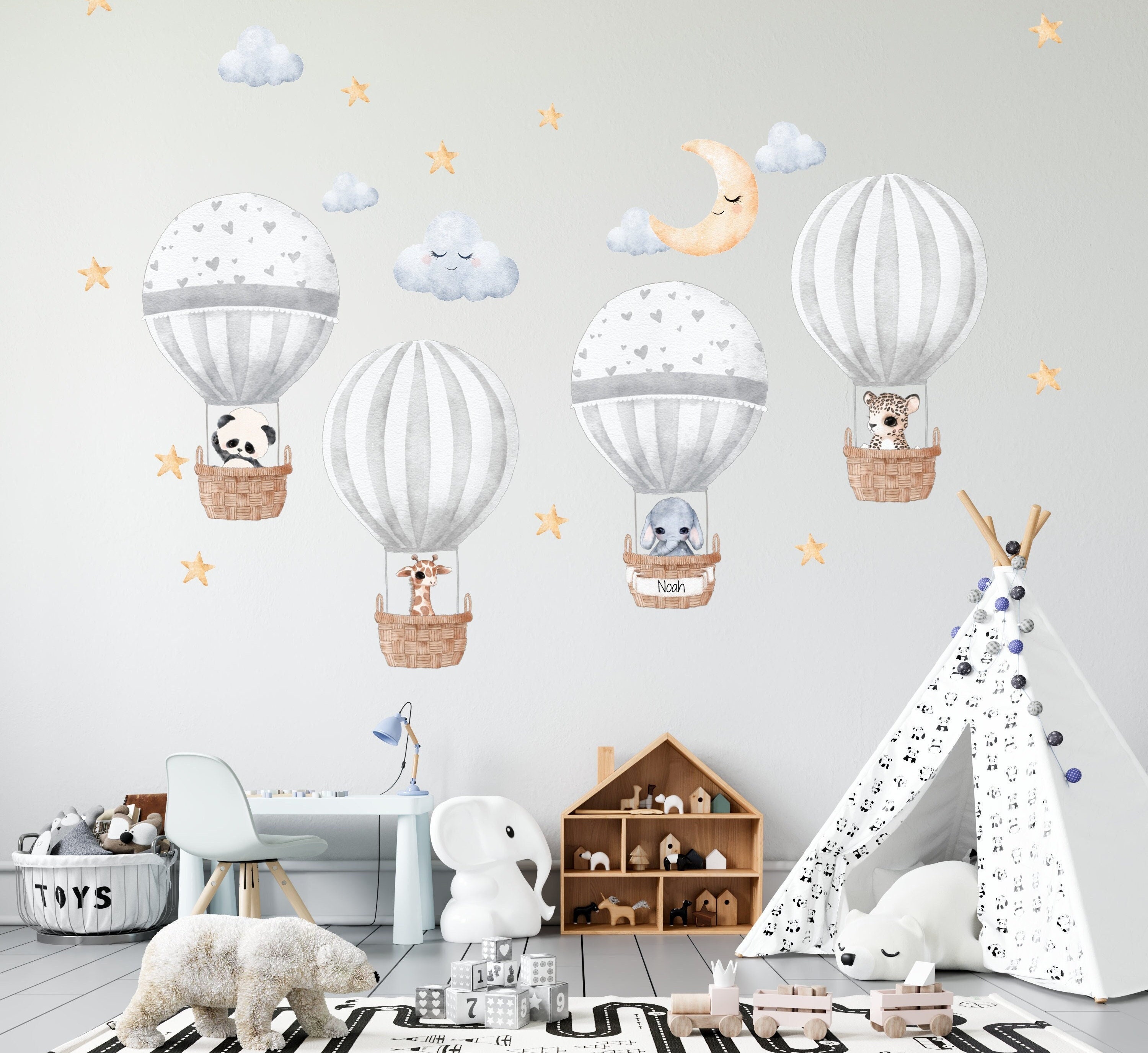 Hot Air Balloon Wall Decal. Repositionable No Residue Easy to - Etsy UK