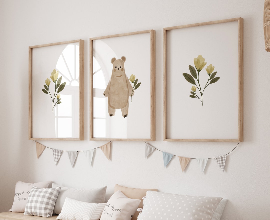 Boho Woodland Wall Art Set of 3 RINTED VERSION, Boho Woodland Wall Art ...