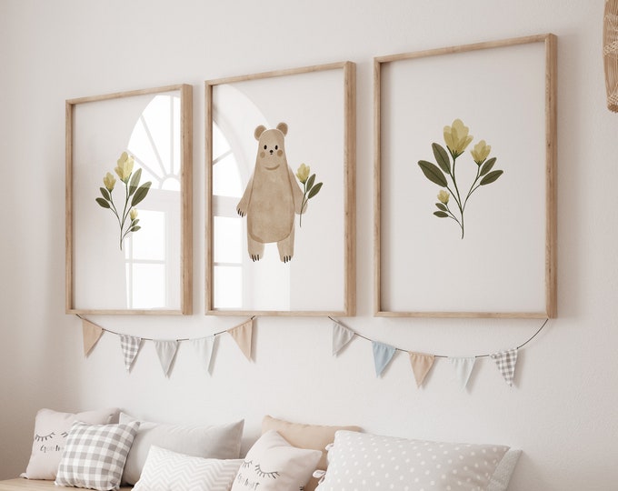 Boho Woodland Wall Art Set of 3 RINTED VERSION, Boho Woodland Wall Art ...