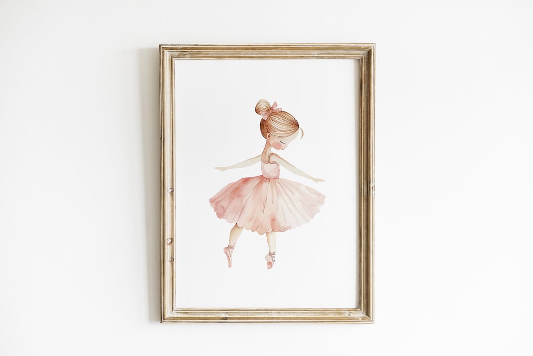 Watercolor Ballerina Nursery Decor Girls Room Wall Art Soft Pink ...
