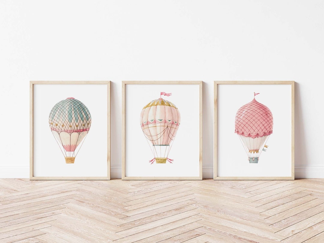 Hot Air Balloon Printed Art Print, Printed and Shipped Watercolor Hot ...