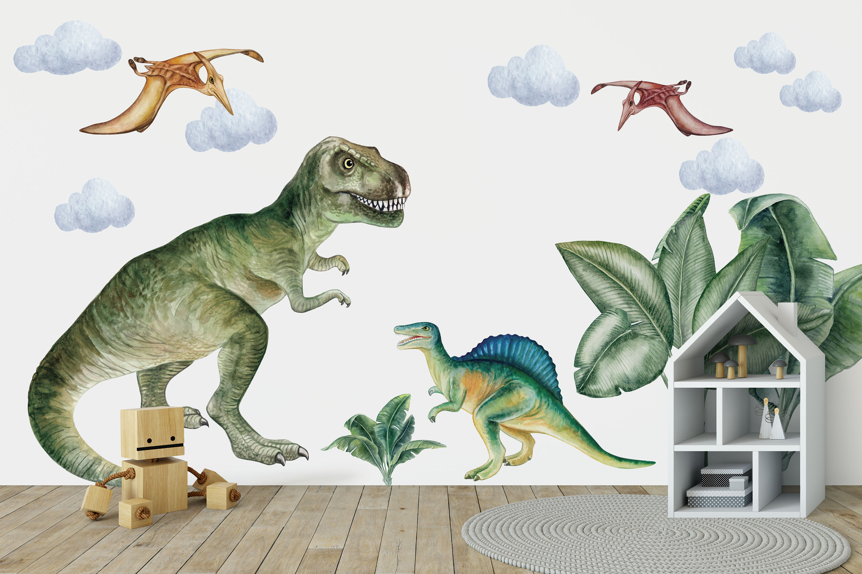 Dinosaur Wall Decal, Dino Wall Decal - Fabric Wall Decals ...