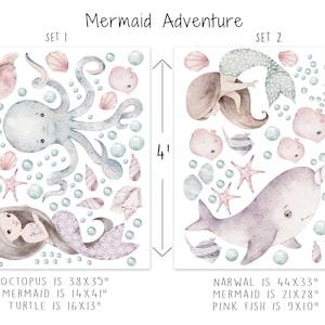 Mermaid Fabric or Vinyl Wall Decal Set Perfect for Mermaid Themed Rooms ...