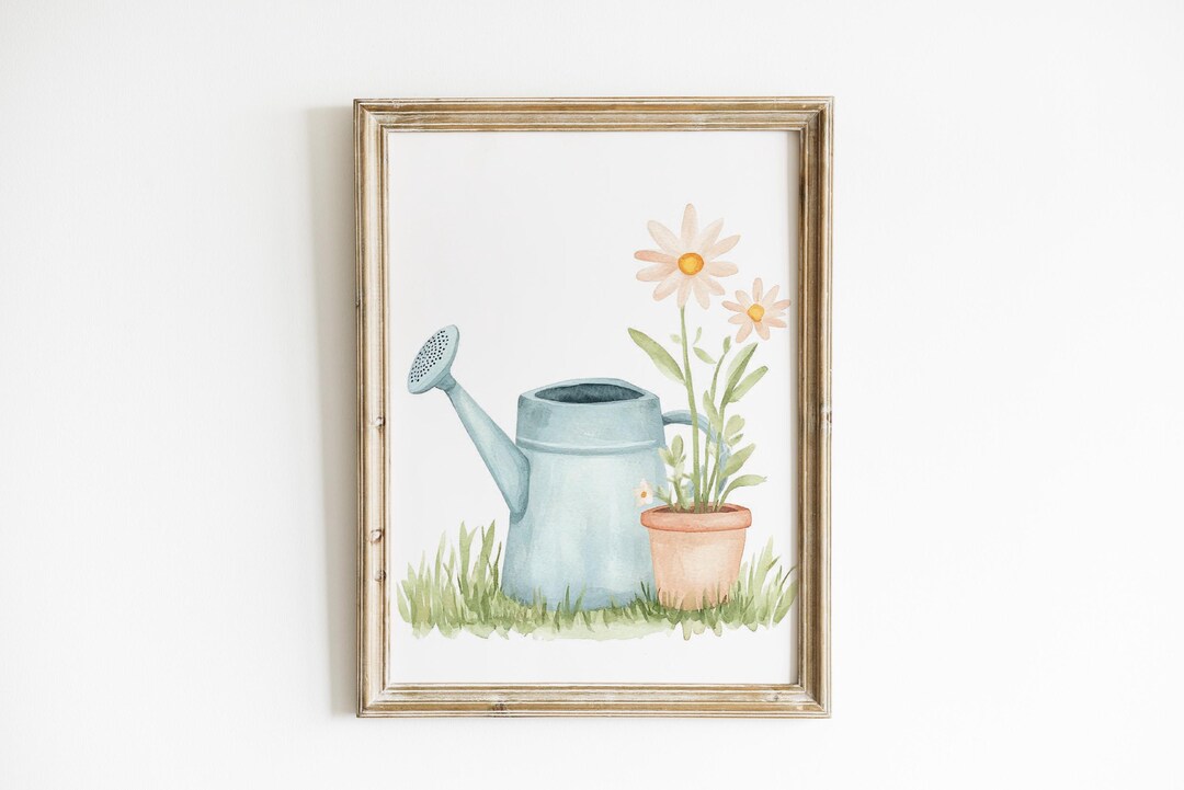 Watercolor Garden Decor Spring Art Print Floral Wall Art Spring Nursery ...