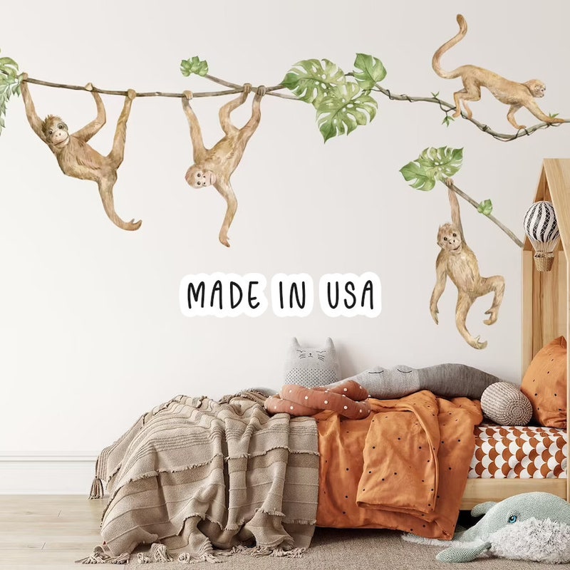 Monkey Wall Decal - Etsy