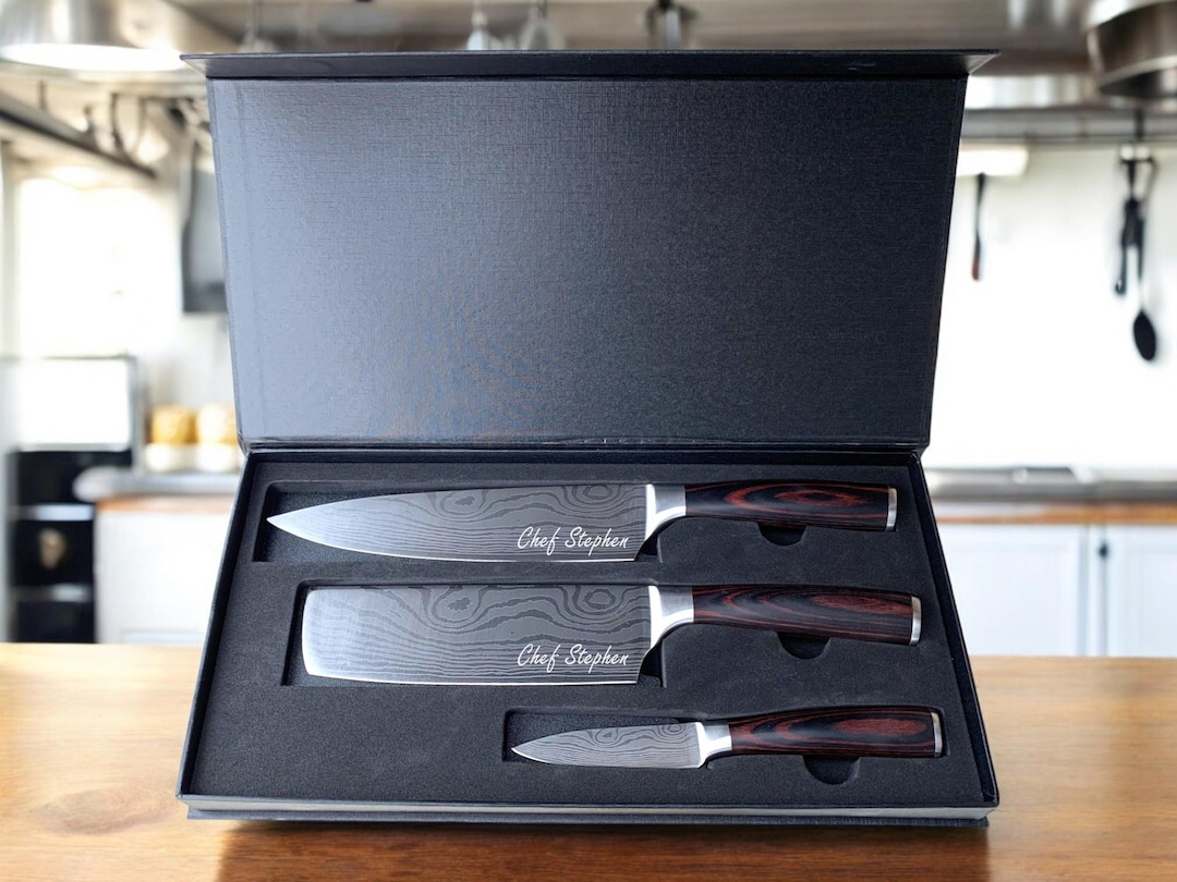 Personalized CHEF KNIFE SET Custom Chef Knives Engraved Personalized ...