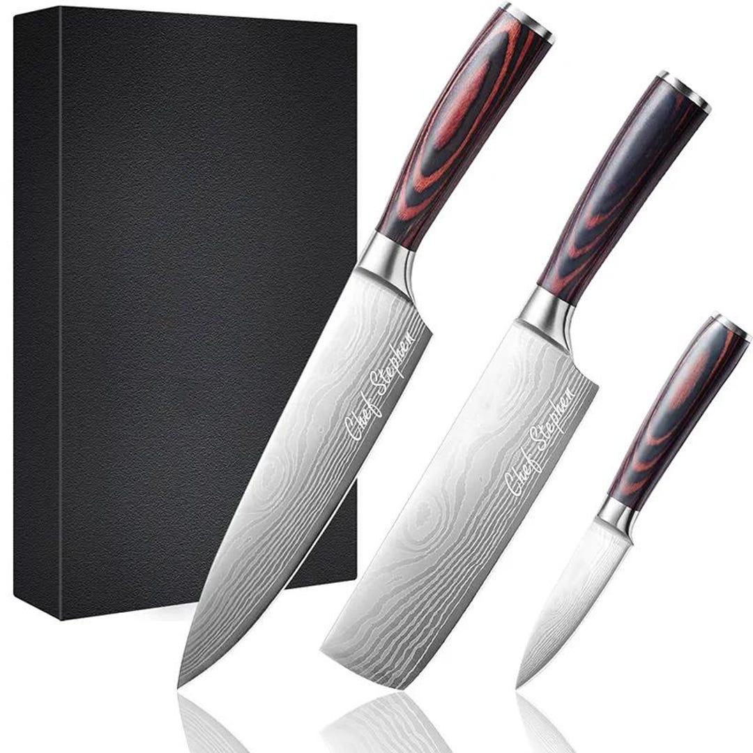Personalized CHEF KNIFE SET Custom Chef Knives Engraved Personalized ...