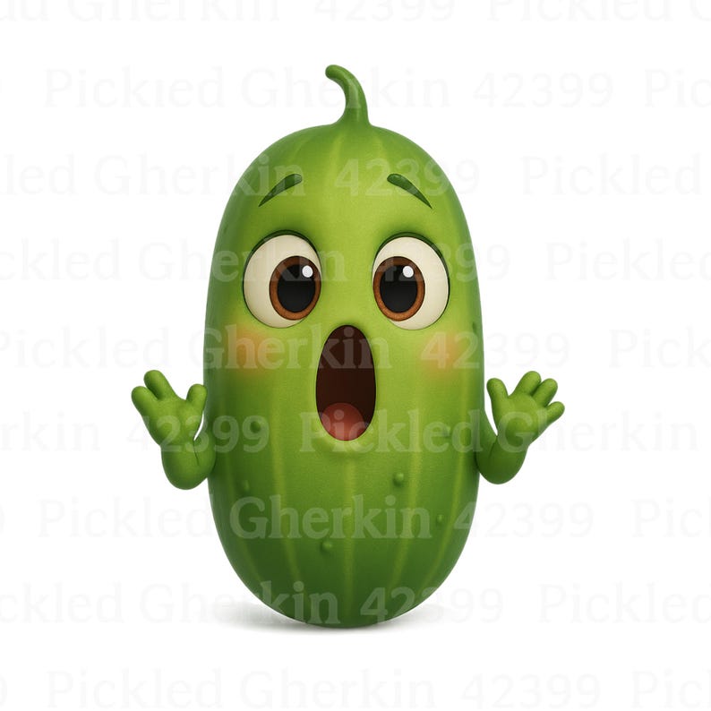 20 Gherkin Pickle Sticker Pack • Funny Cucumber Characters • PNG ...