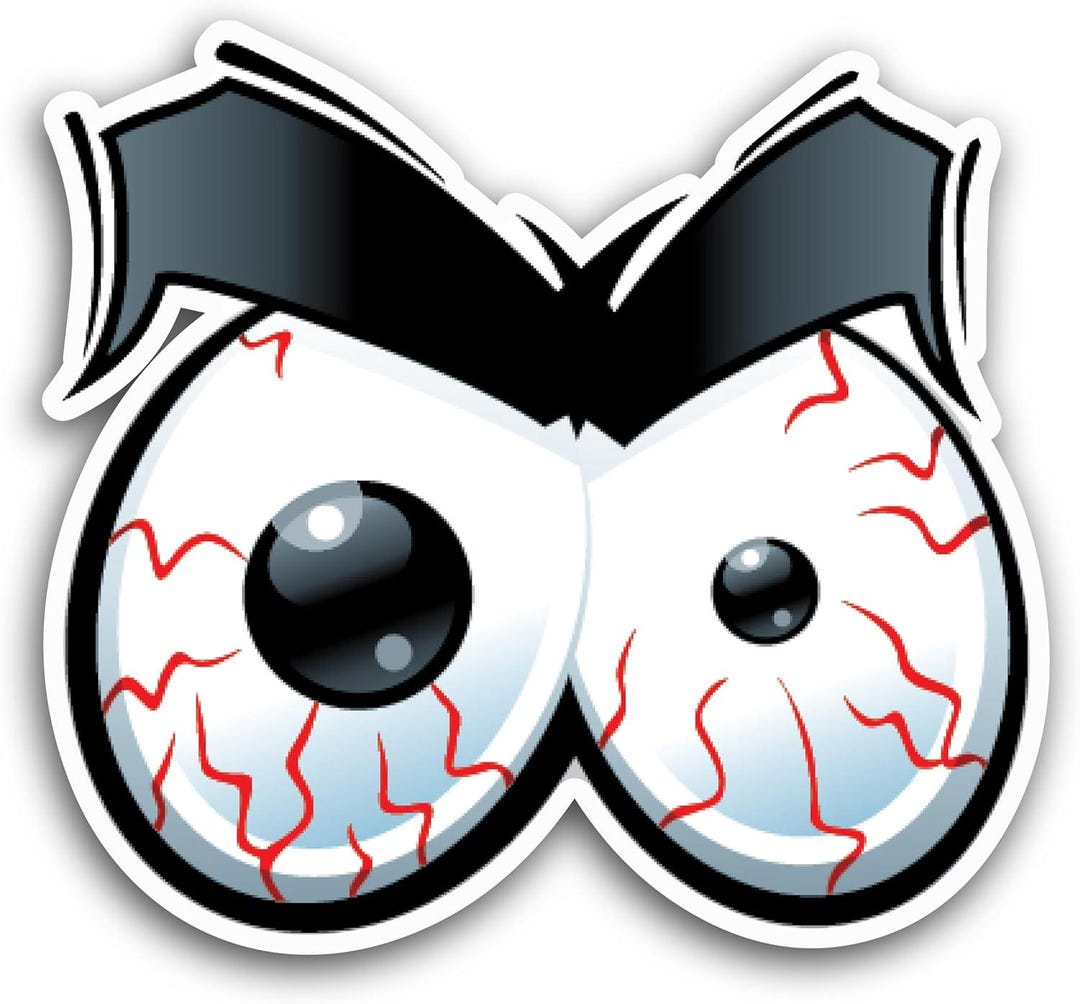 2 (pieces) 3" and 5" Angry Expression Eyes Decal Sticker, Waterproof ...