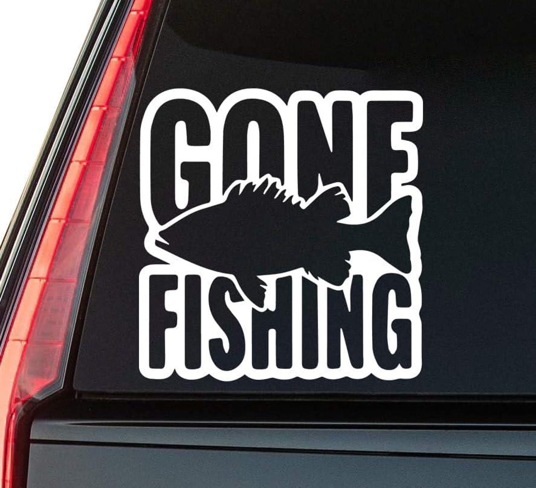 Gone Fishing Window Vinyl Decal Sticker 6" (white), Waterproof Vinyl ...