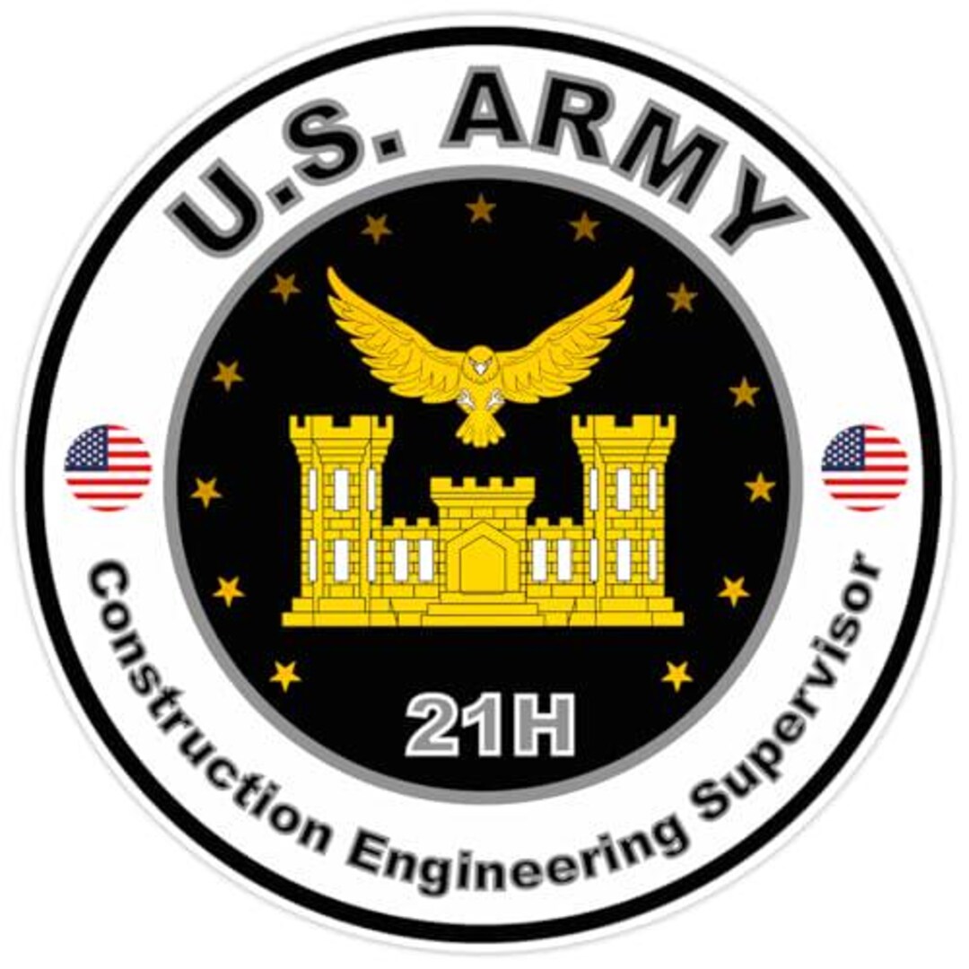 2 (pieces) 3" and 5" Stickers N Decals Construction Engineering ...