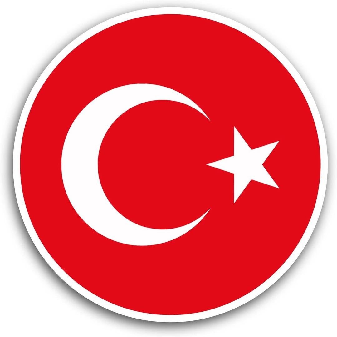 2 (pieces) 3" and 5" Flag of Turkiye Sticker, Waterproof Vinyl Decals ...