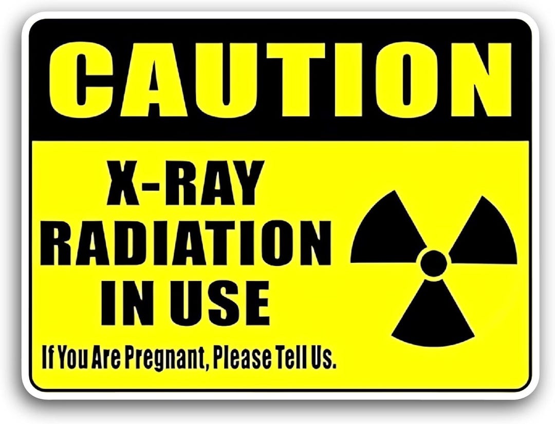 2 (pieces) 3" and 5" X-ray Radiation Symbol Sticker, Waterproof Vinyl ...