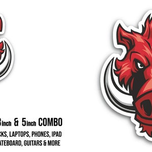 Custom Made Genuine Vinyl Stickers Decals 3 and 5 Angry Boar Waterproof ...