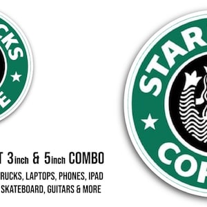 Custom Made Genuine Vinyl Stickers Decals 3 and 5 Starbucks Coffee ...