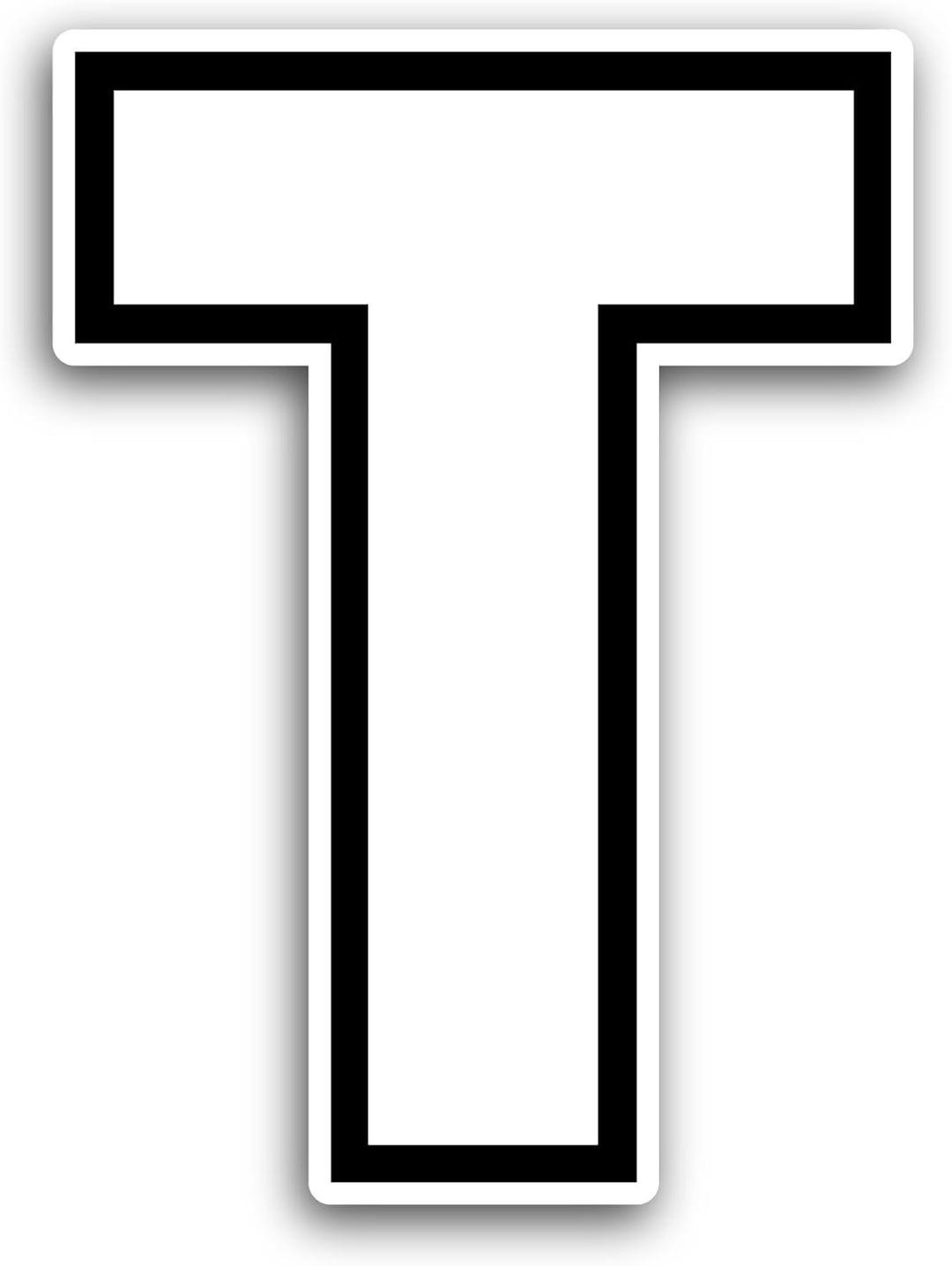 2 (pieces) 3" and 5" Letter T Sticker, Waterproof Vinyl Decals for Many ...