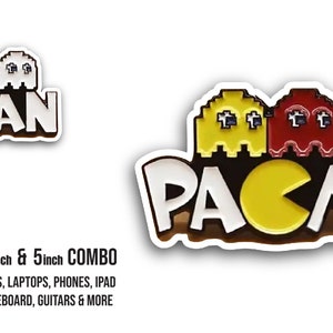 Custom Made Genuine Vinyl Stickers Decals 3 and 5 Pac Man Sticker ...