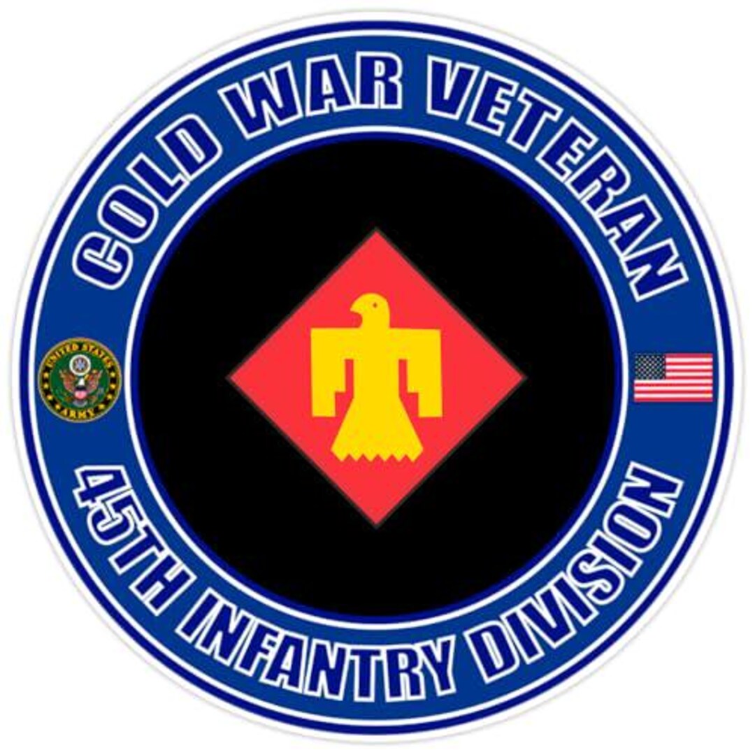 2 (pieces) 3" and 5" Stickers N Decals Cold War Veteran 45th Infantry ...