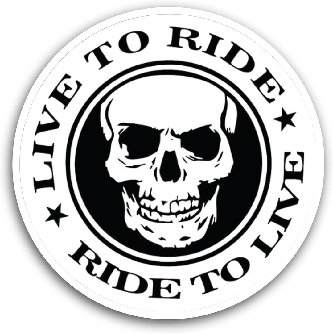 2 (pieces) 3" and 5" Live to Ride Sticker, Waterproof Vinyl Decals for ...