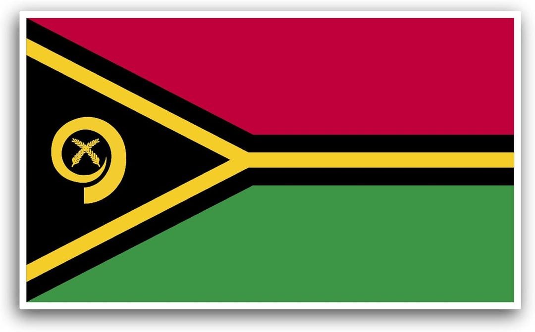 2 (pieces) 3" and 5" Vanuatu Flag Sticker, Waterproof Vinyl Decals for ...