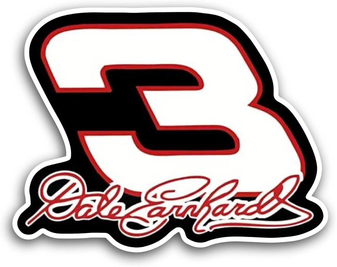 2 (pieces) 3" and 5" Dale Earnhardt Sticker, Waterproof Vinyl Decals ...
