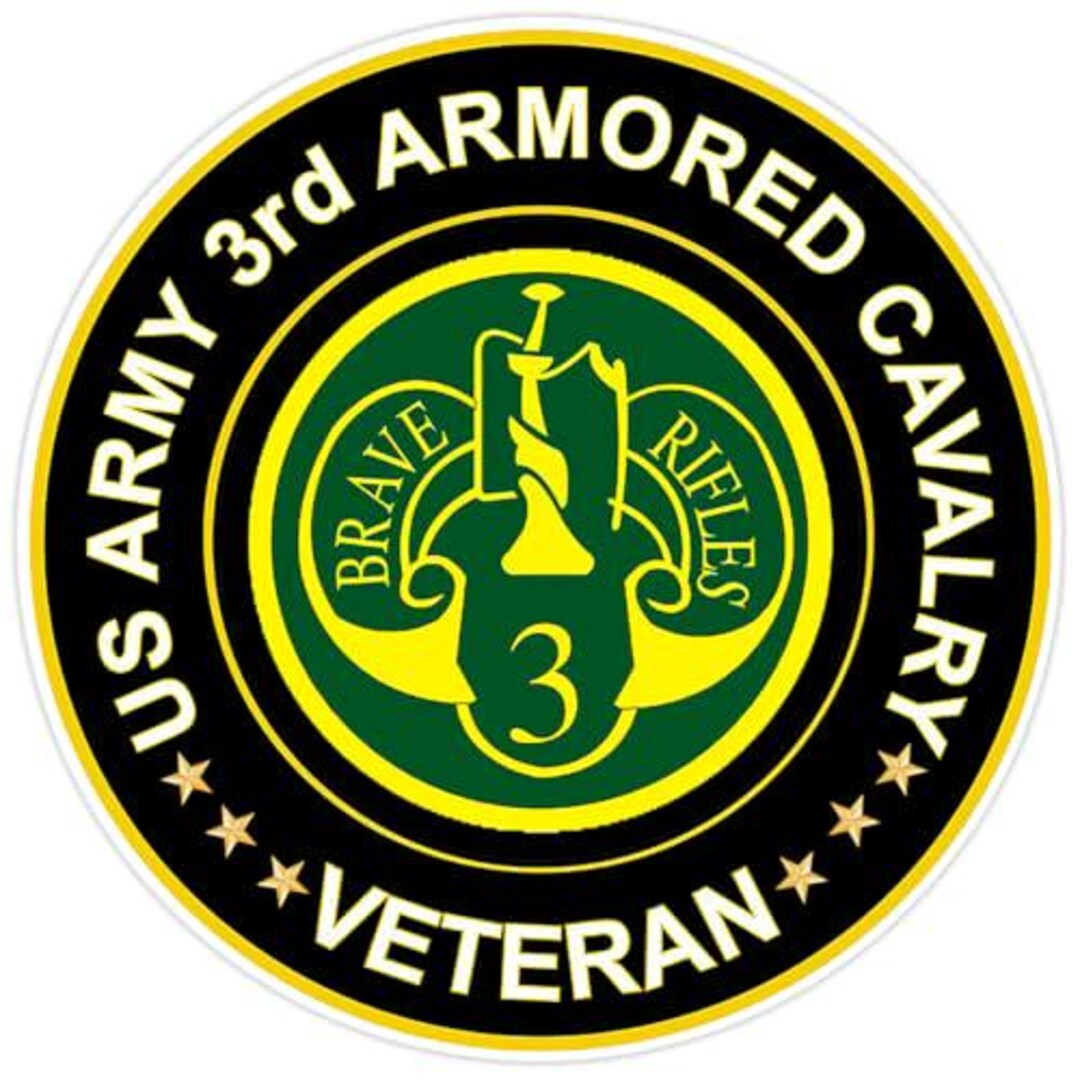 2 (pieces) 3" and 5" Stickers N Decals US Army 3rd Armored Cavalry ...