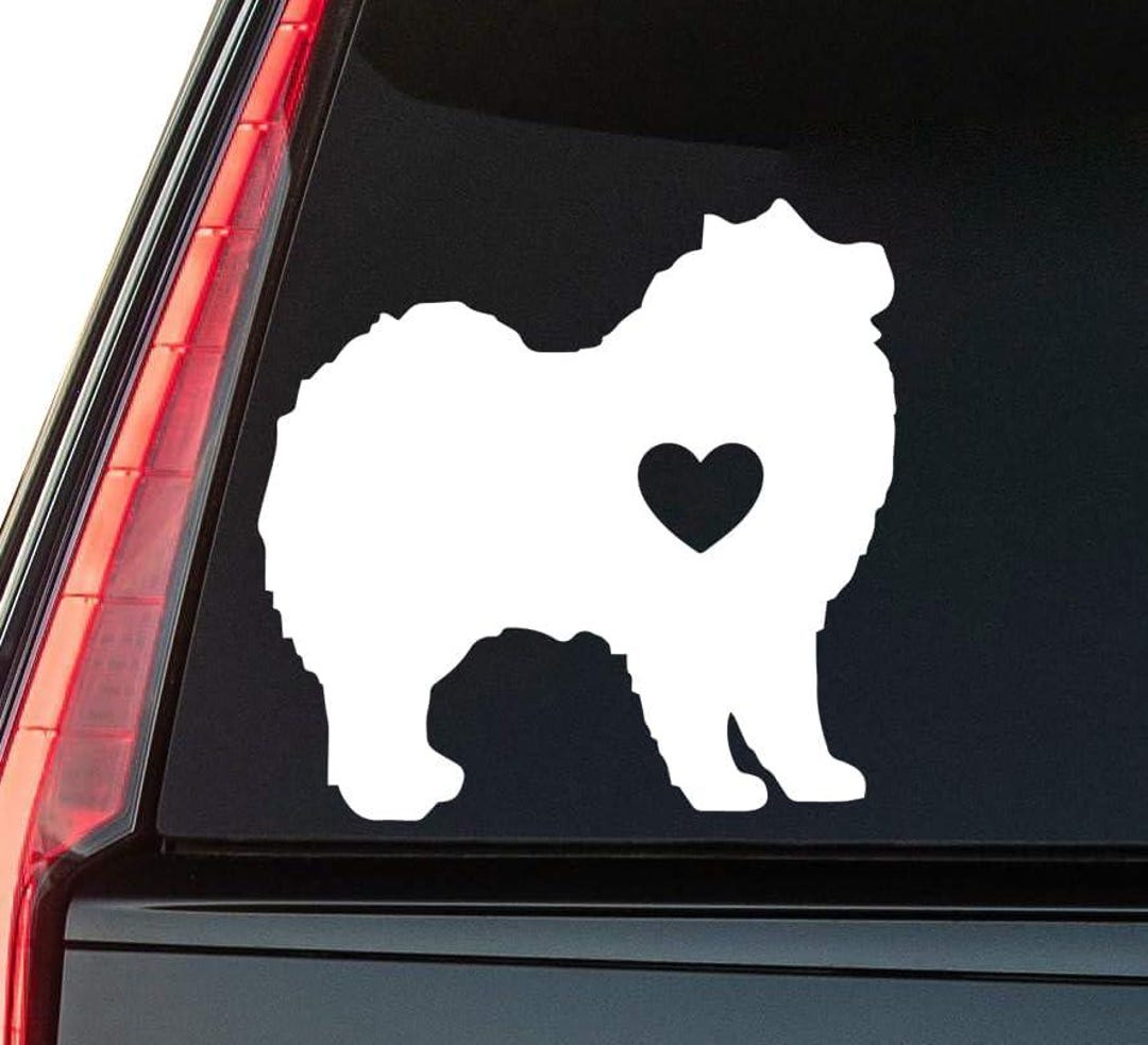 American Eskimo Dog Window Vinyl Decal Sticker 6" (white), Waterproof ...