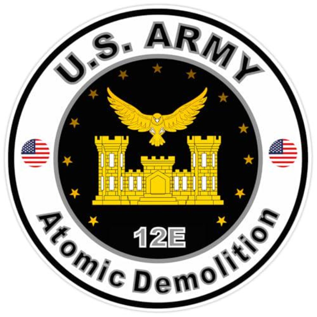 2 (pieces) 3" and 5" Stickers N Decals - Atomic Demolition Sticker ...