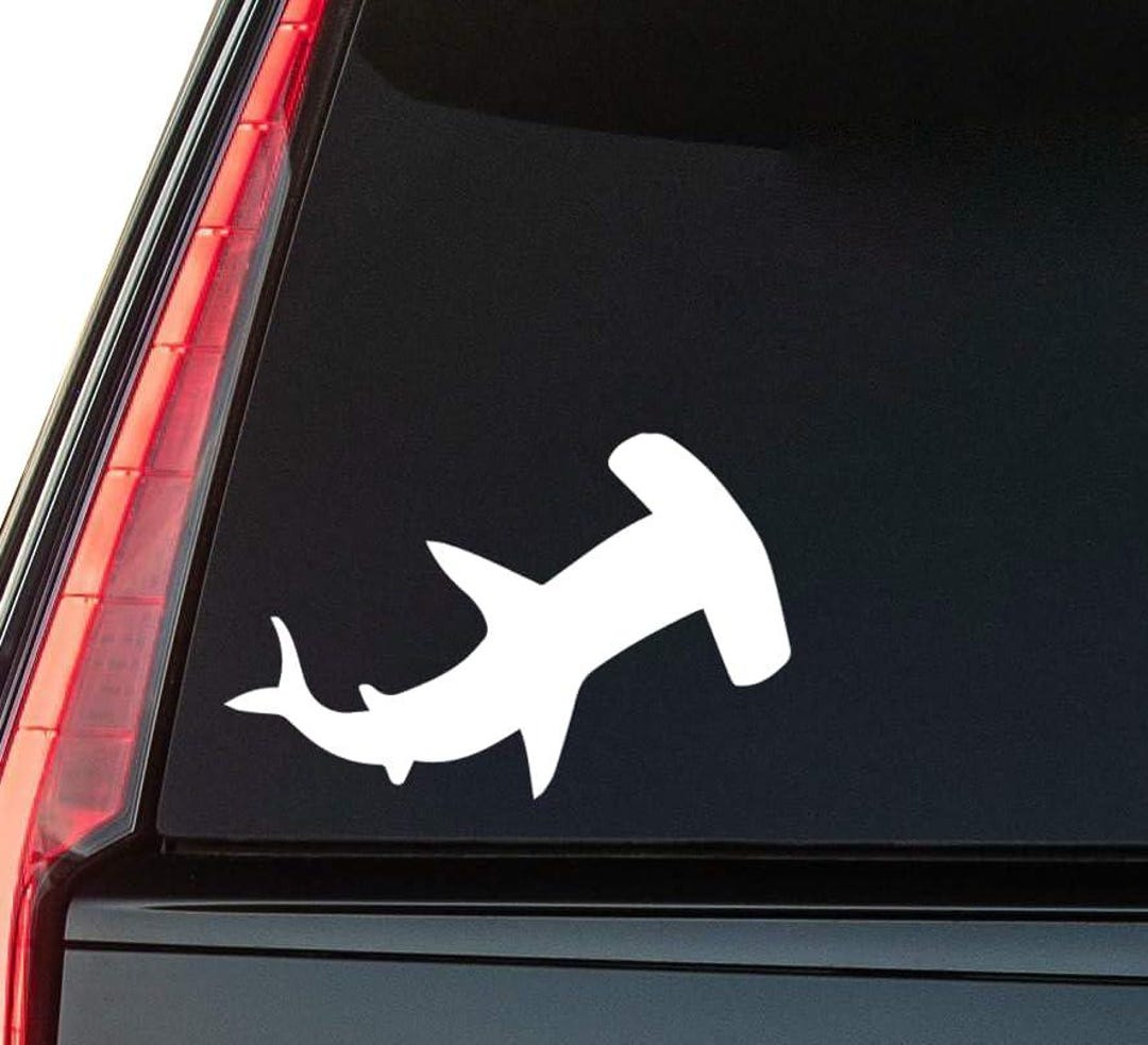 Hammerhead Shark Window Vinyl Decal Sticker 6" (white), Waterproof ...