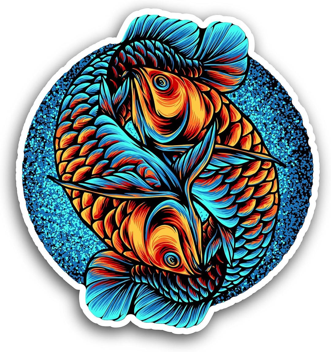 2 (pieces) 3" and 5" Koi Fish Vinyl Decals Sticker, Waterproof Vinyl ...