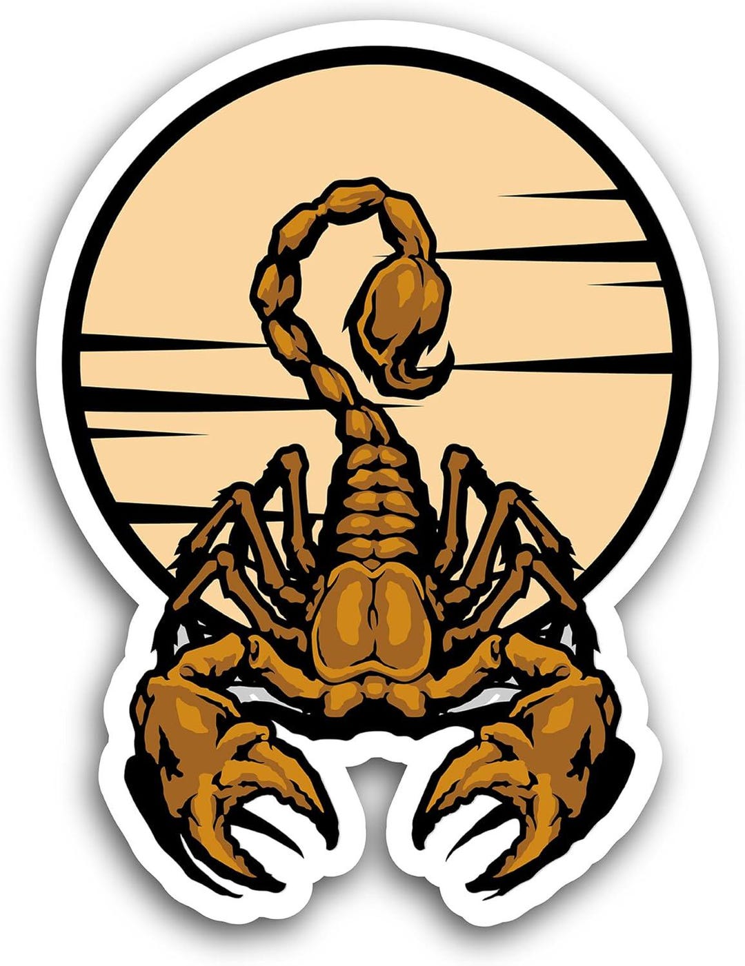 2 (pieces) 3" and 5" Gold Scorpion Sticker, Waterproof Vinyl Decals for ...