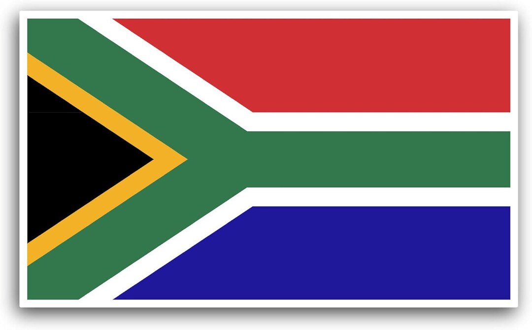 2 (pieces) 3" and 5" South Africa Flag Sticker, Waterproof Vinyl Decals ...